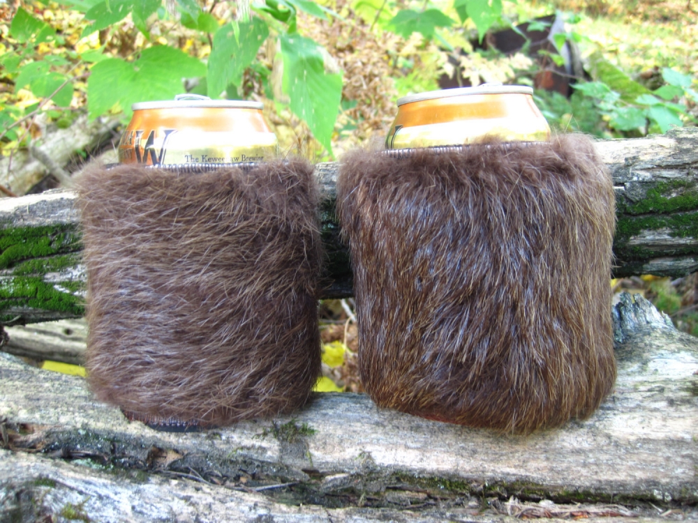 Beaver Fur Can And Bottle Cozies/Coolers FREESHIPPING! | FlattailFurs